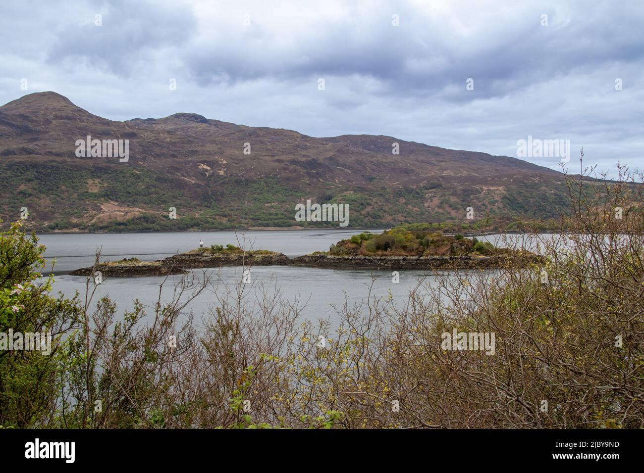 Scenic landscape view of the rugged rocky terrain of the Scottish ...
