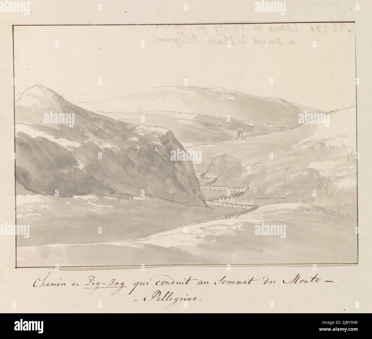 Zig-zag road leading to the summit of Monte Pellegrino, Louis Ducros ...