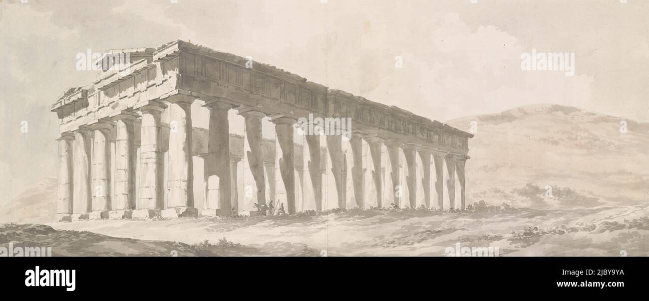 Temple of Segesta in Sicily, Louis Ducros, 1778, Drawing from the album ...