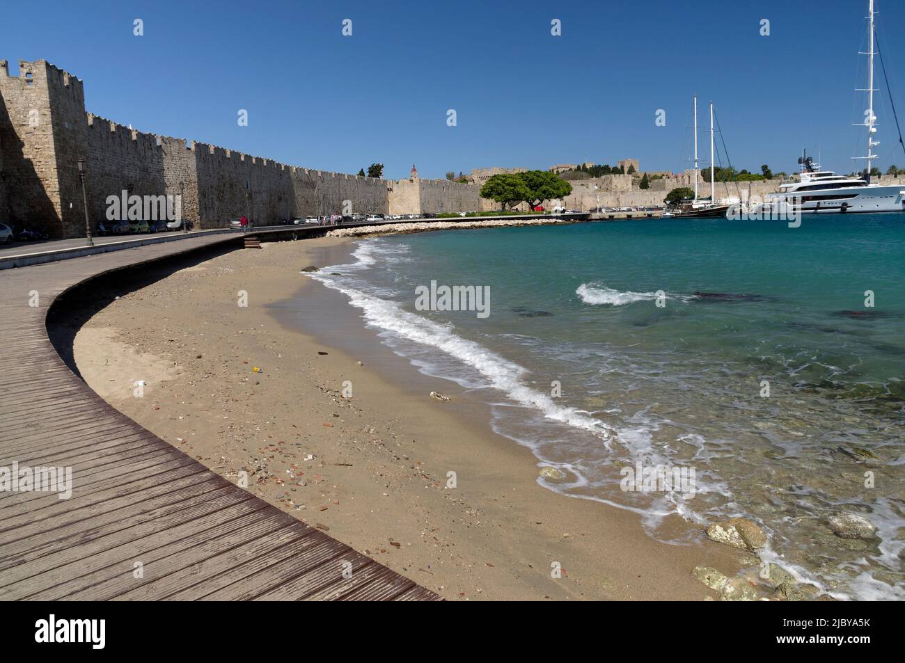 Greece rhodes beach walls hi-res stock photography and images - Alamy