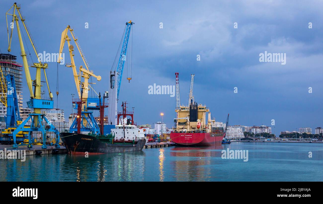 Shipping port in Albania Stock Photo - Alamy