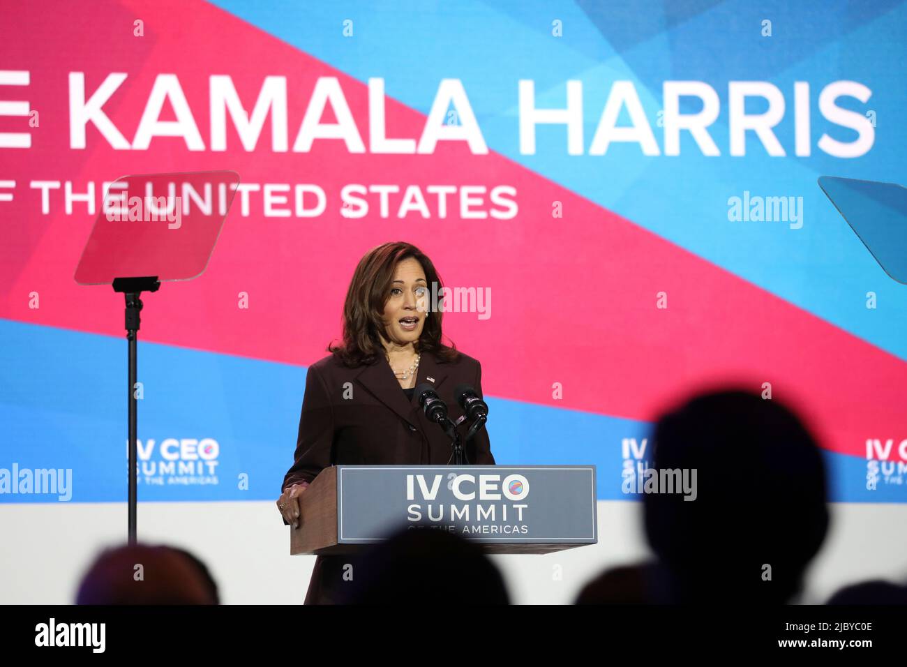 United States Vice President Kamala Harris speaks at the IV CEO Summit ...