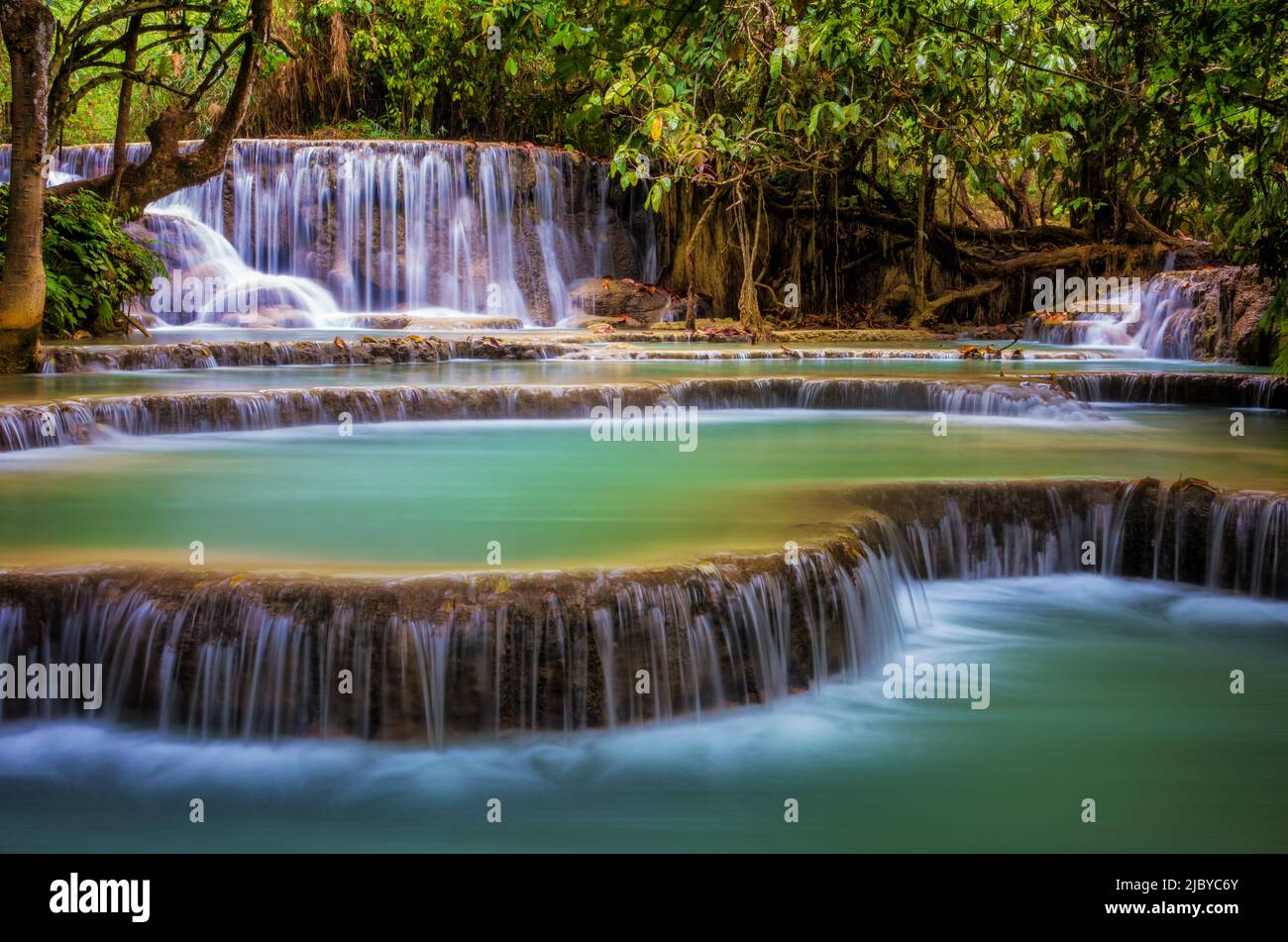 Kuang Si Falls, waterfall, Luang Prabang Laos Stock Photo - Alamy