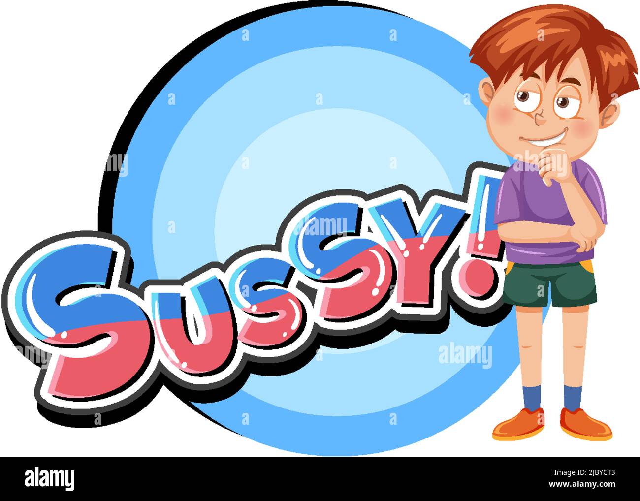 Playful cartoon character with word expression illustration Stock ...