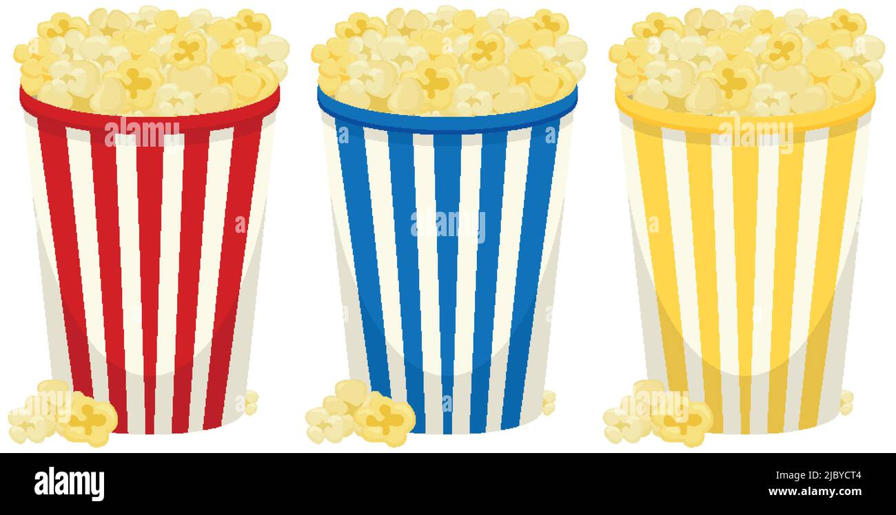 Popcorn boxes on white background illustration Stock Vector Image & Art ...