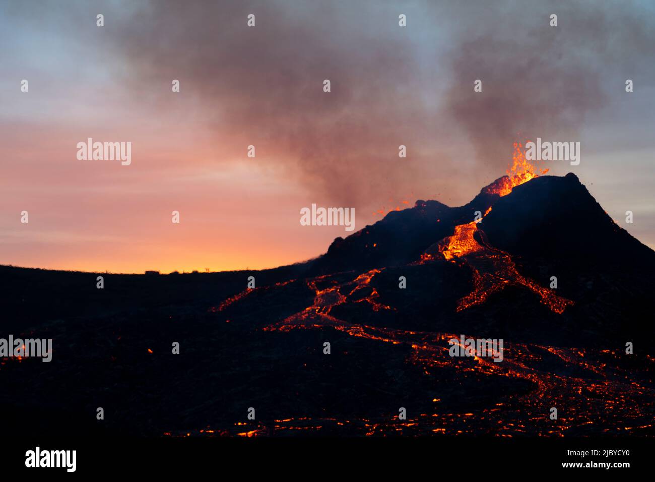 Reykjanes Peninsula, Iceland - March 27th 2021: Volcanic eruption ...