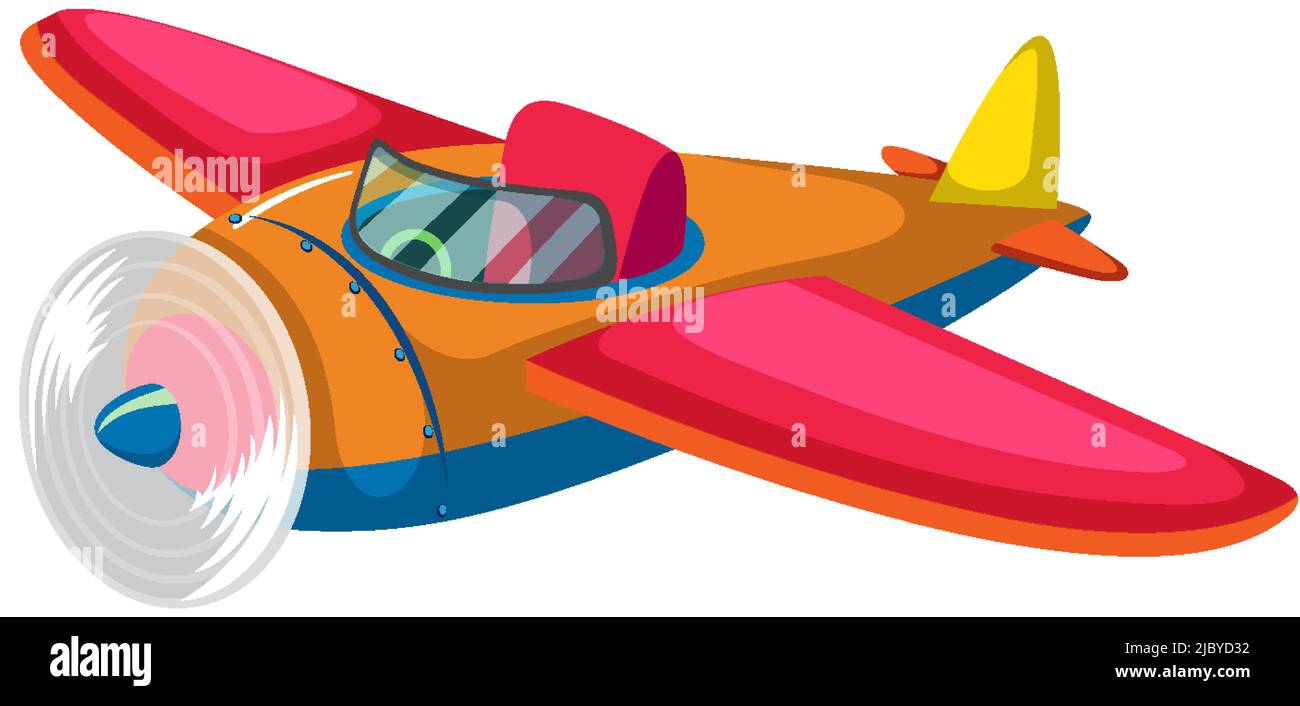 Cute colourful airplane on white background illustration Stock Vector ...