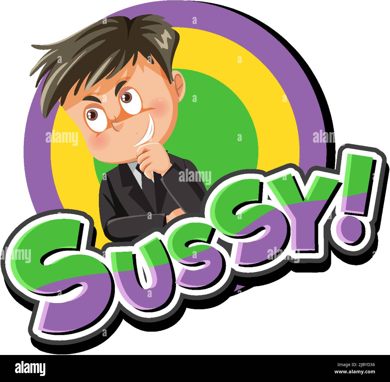 Playful cartoon character with word expression illustration Stock ...