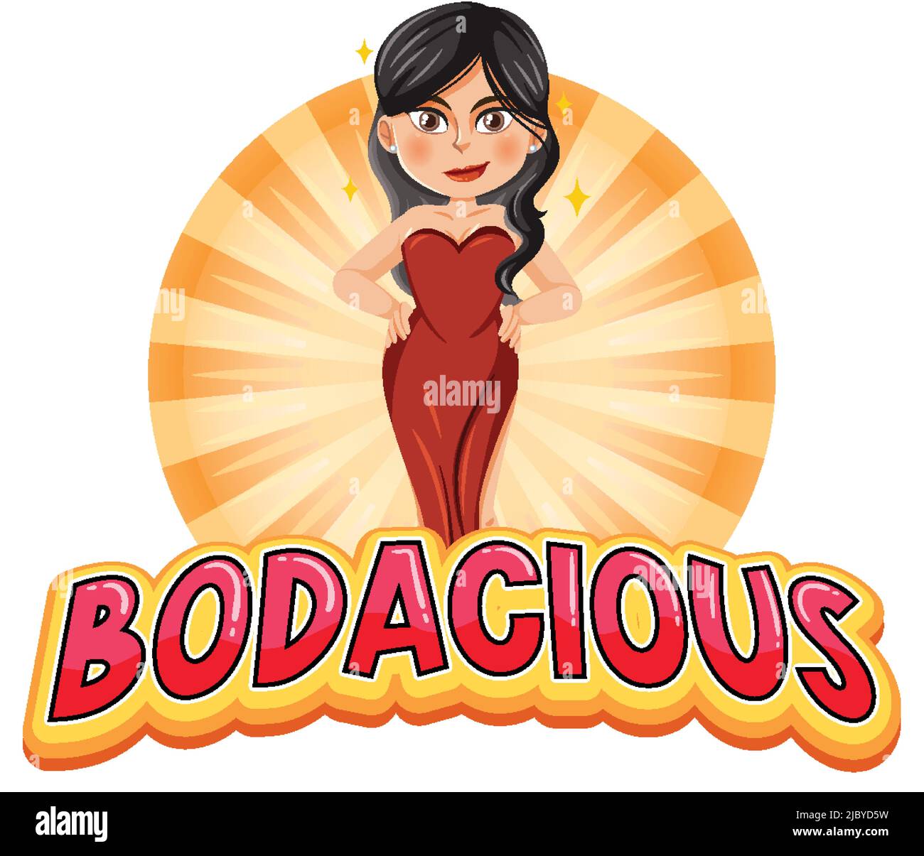 Beautiful girl cartoon character with word expression illustration ...
