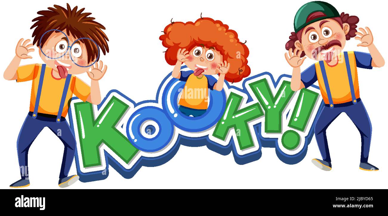 Playful cartoon character with word expression illustration Stock ...