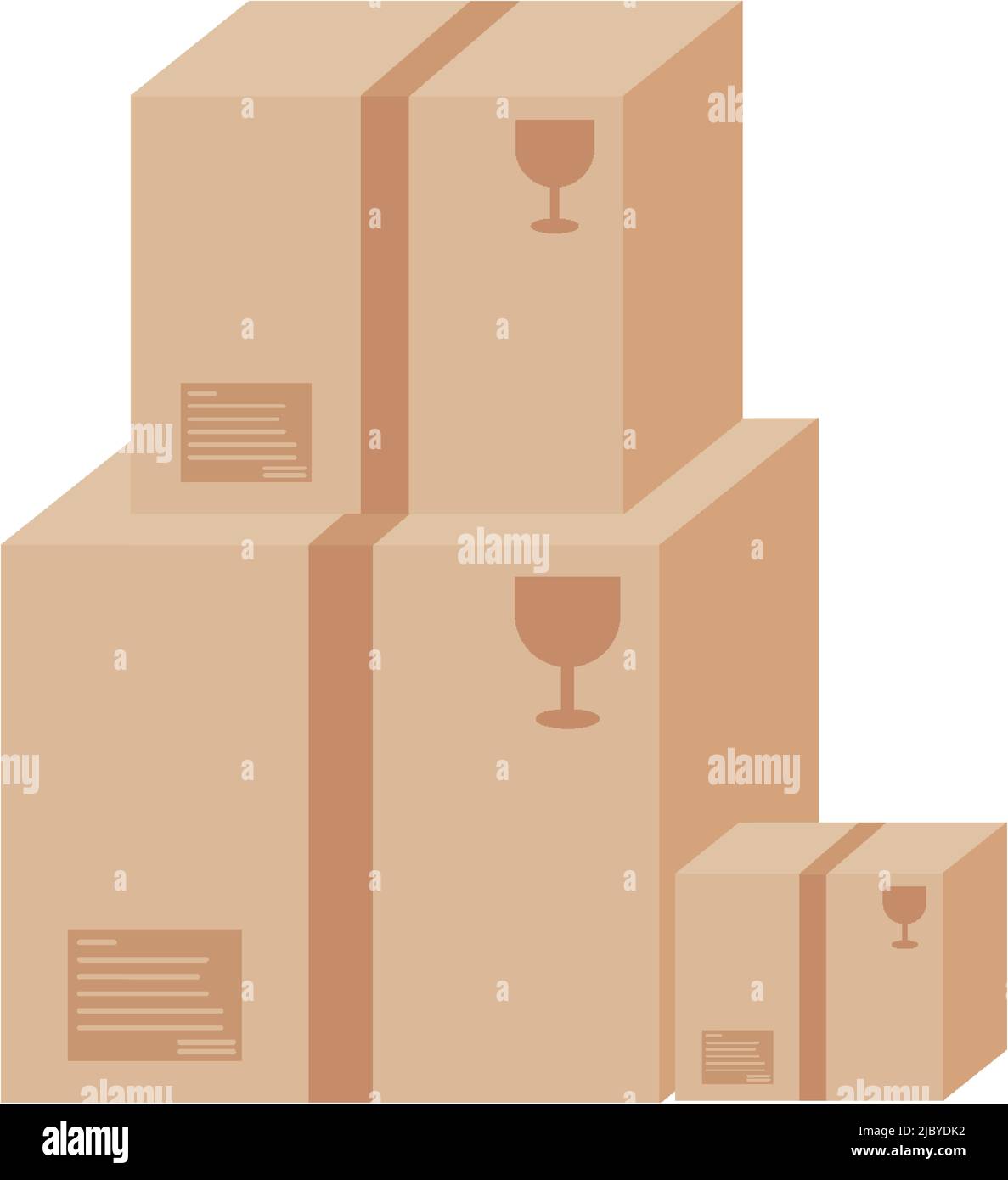 Carton box stack in cartoon design illustration Stock Vector Image ...