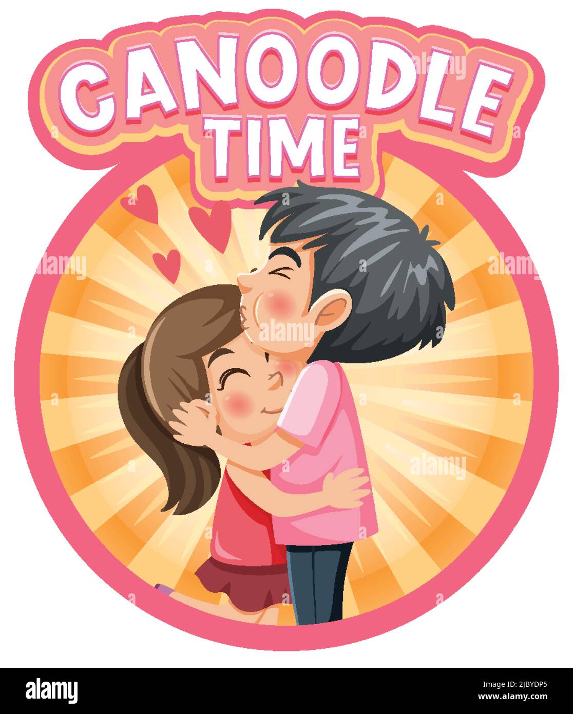 An couple in love cartoon character with word expression illustration ...