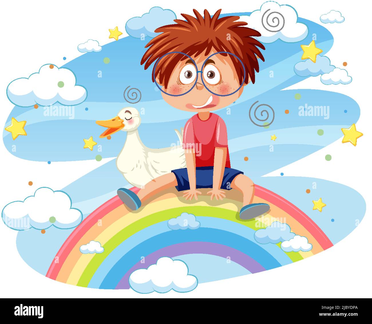 Rainbow duck Stock Vector Images - Alamy