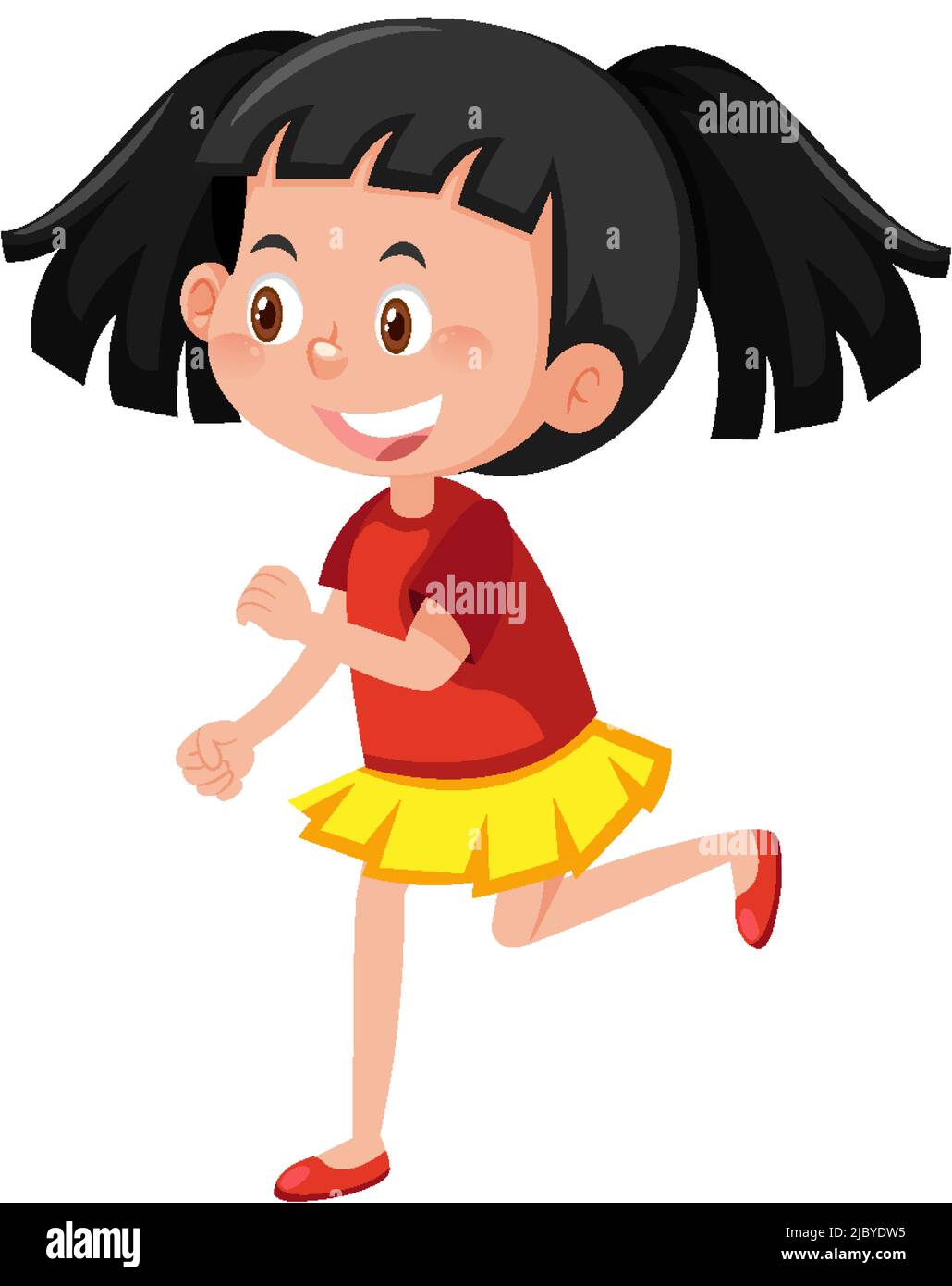 Cartoon girl in walking posture illustration Stock Vector Image & Art ...