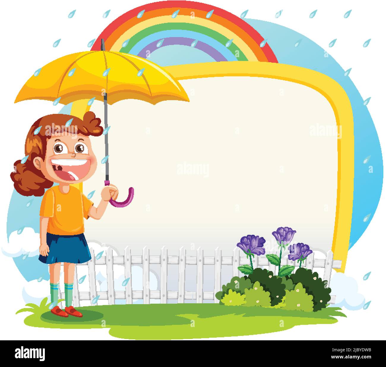 Empty board template with cartoon character illustration Stock Vector ...