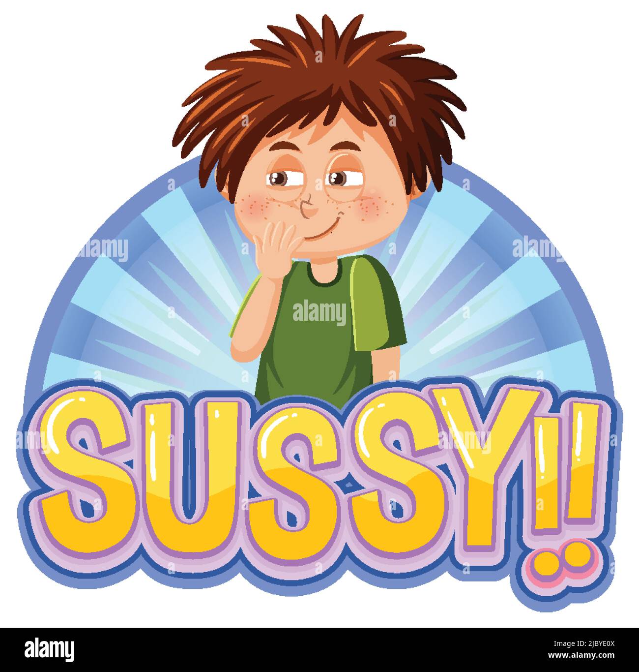 Suspicious man cartoon character with kooky word expression ...