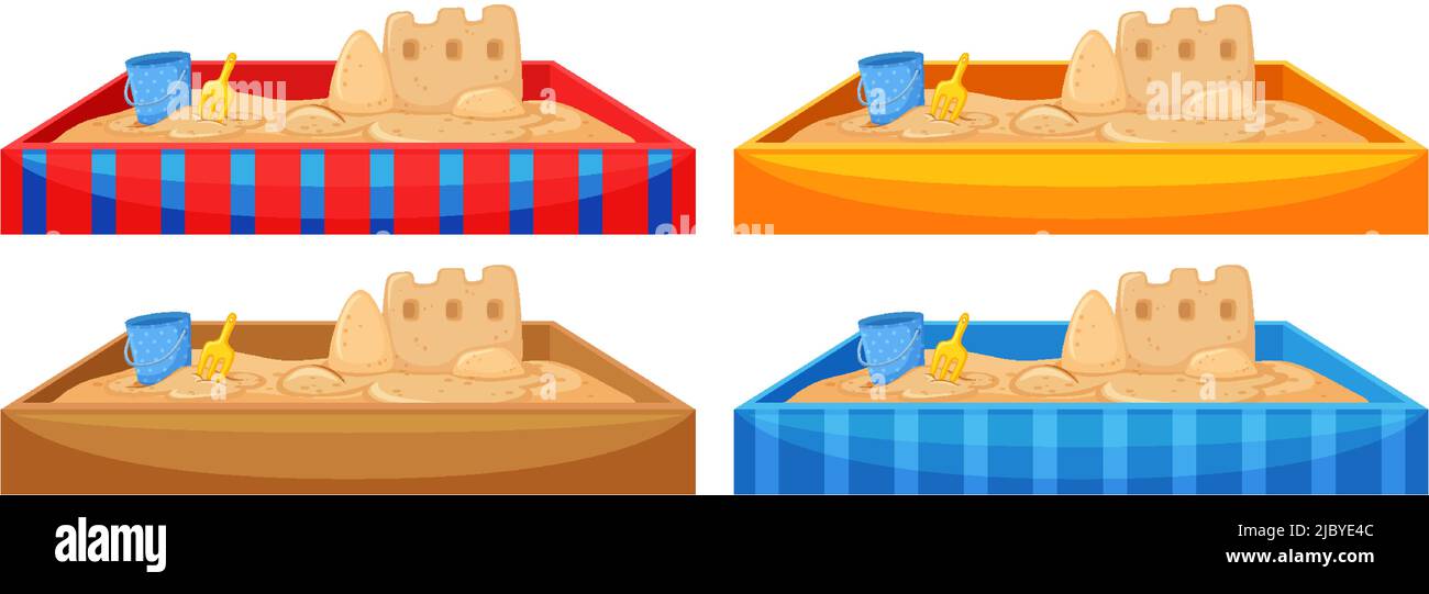 Children sand pit on white background illustration Stock Vector Image ...