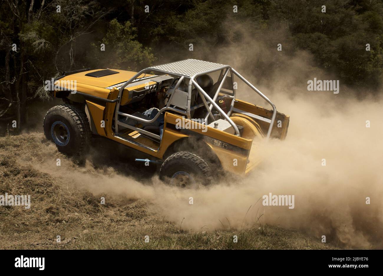 Four Wheel Drive vehicles racing on extreme off road course in ...