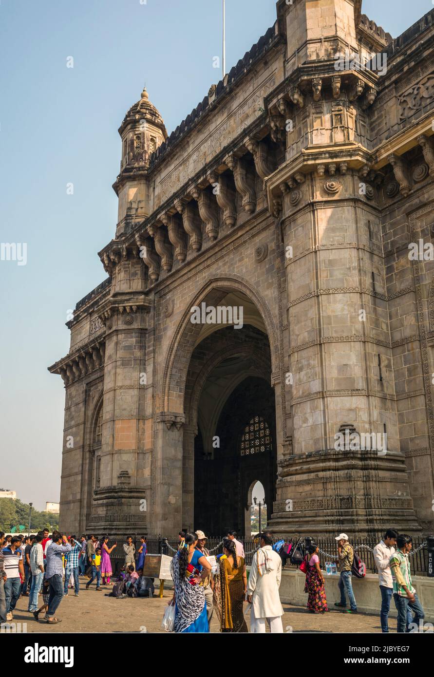 to the Gateway of India stone arch situated on the shore of the Arabian ...