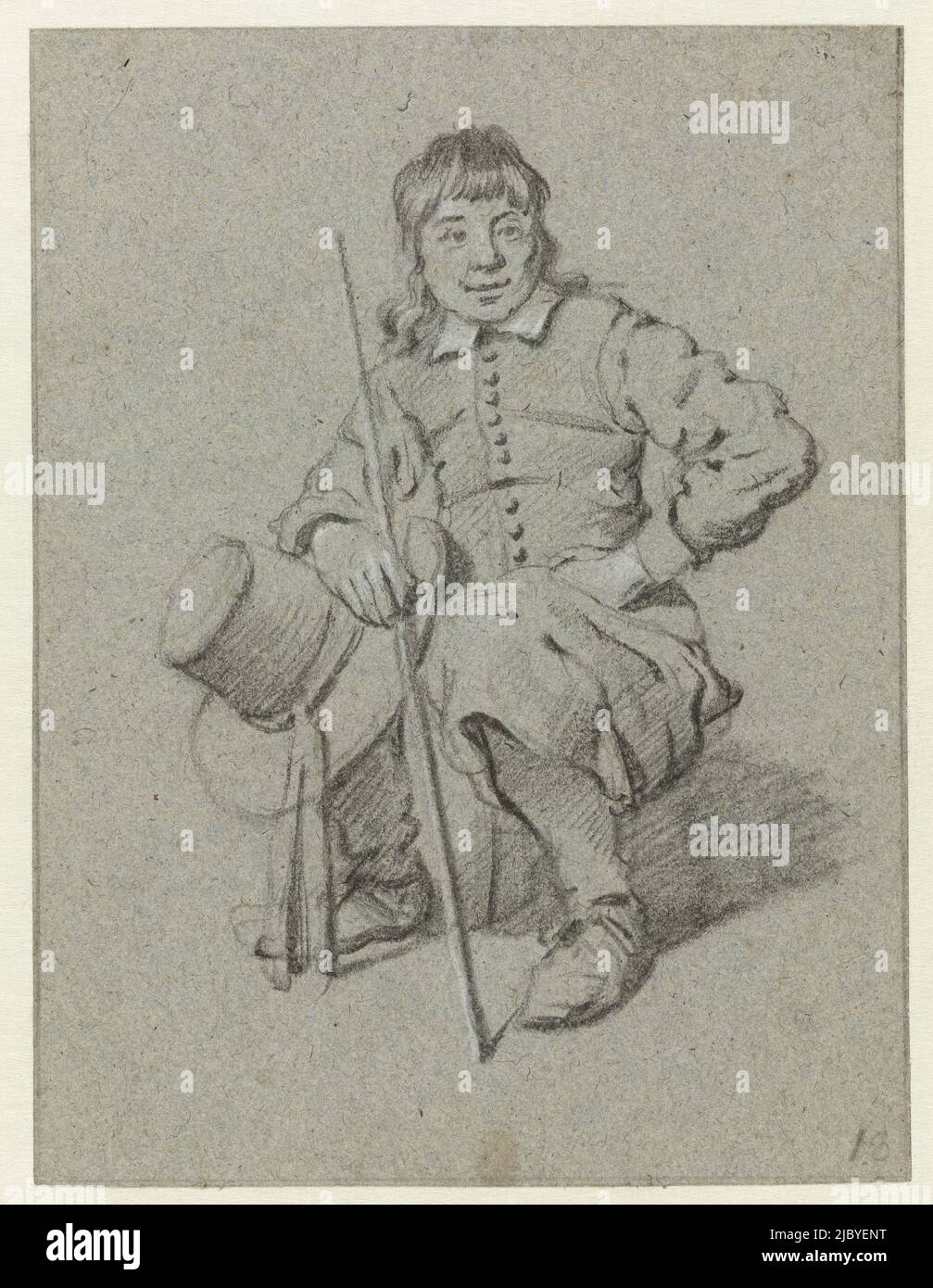 Seated Boy with a Stick and a Hat, Gerbrand van den Eeckhout ...