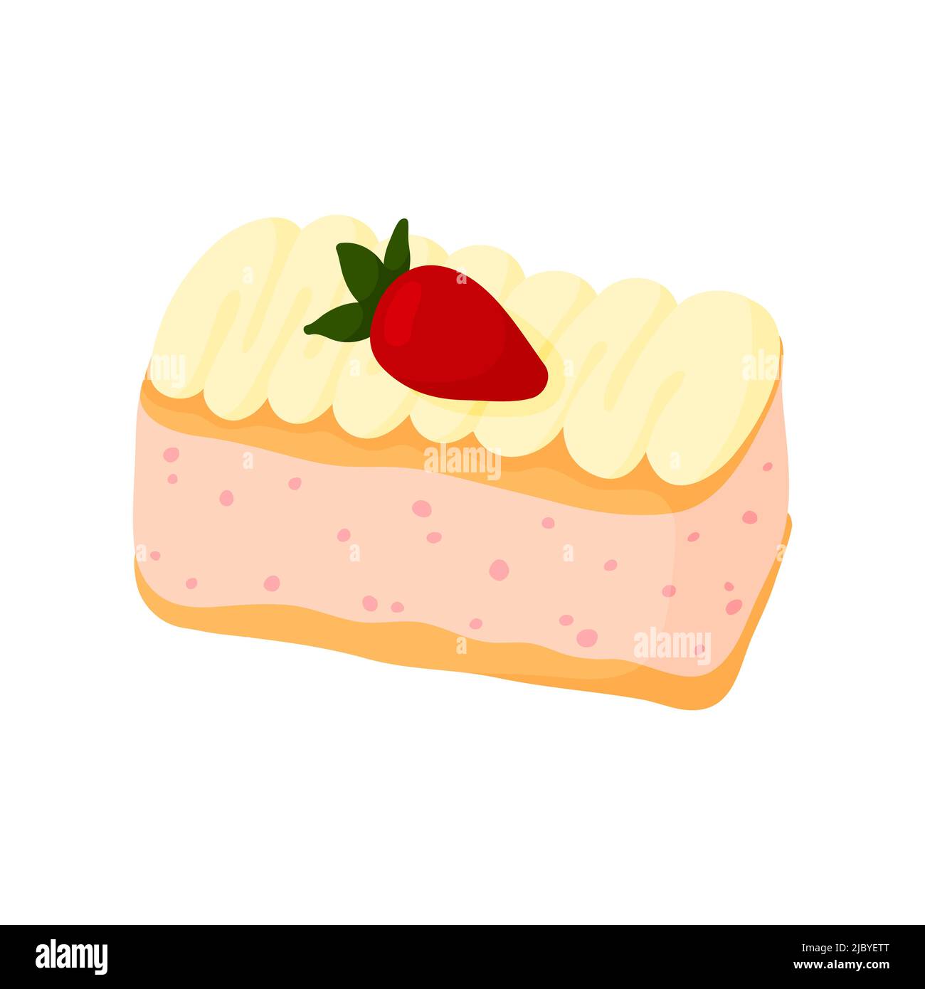 Pretty flat cake. Design sketch element for menu cafe, restaurant ...
