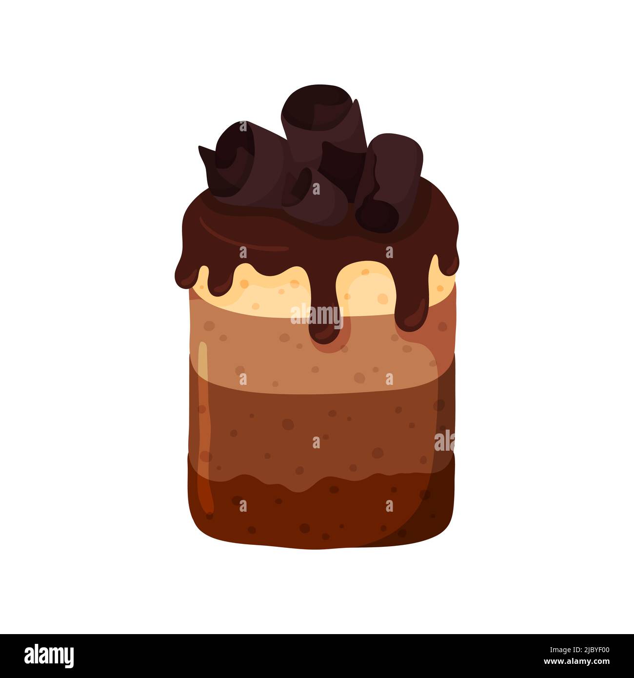 Pretty flat cake. Design sketch element for menu cafe, restaurant ...