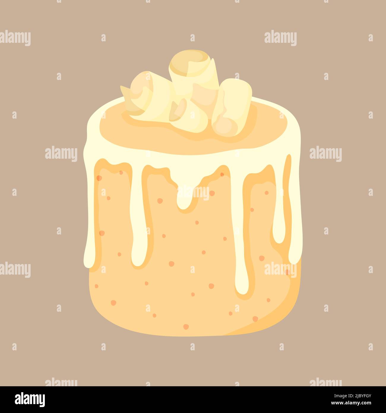 Pretty flat cake. Design sketch element for menu cafe, restaurant ...