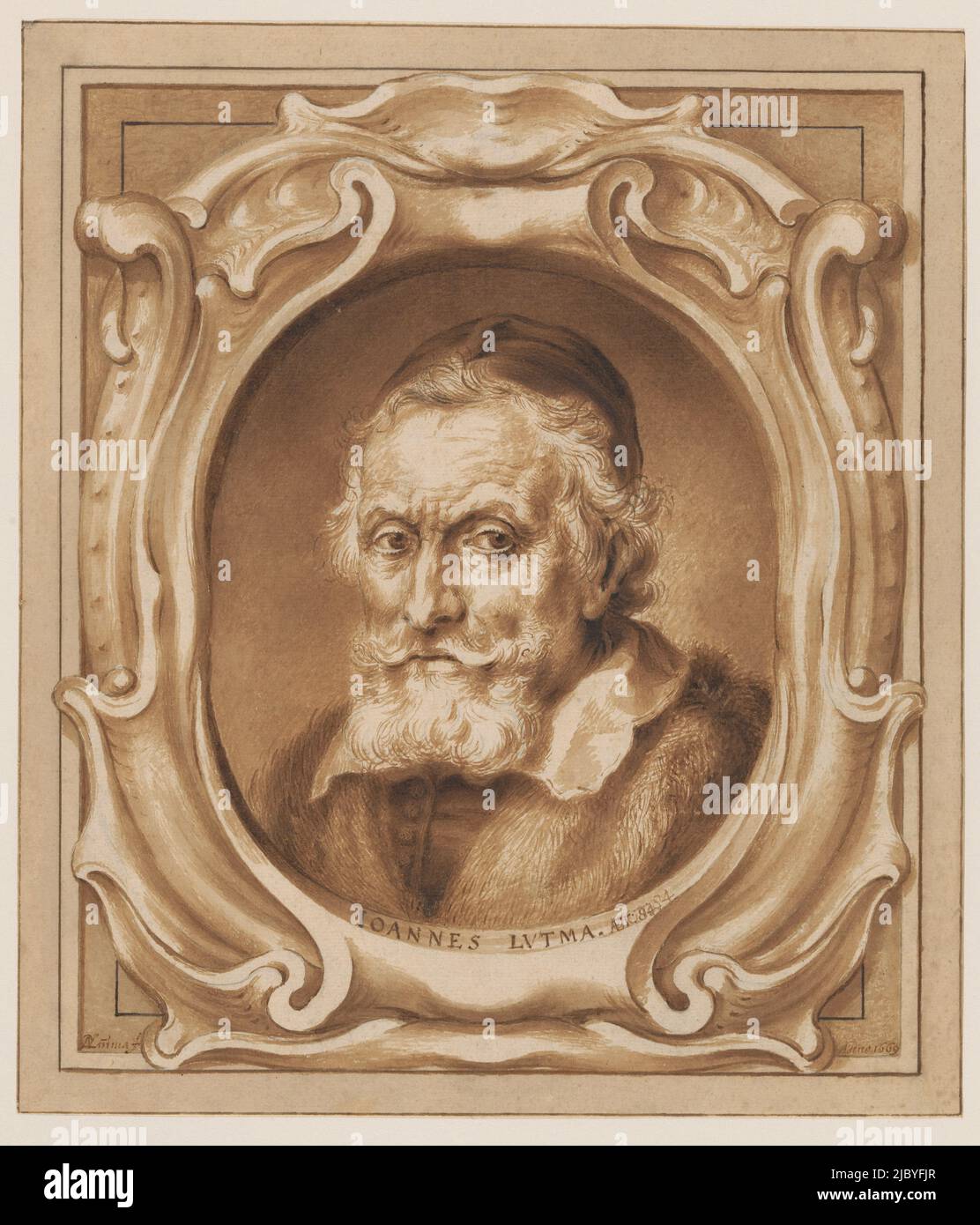 Portrait of Janus Lutma the Elder at the age of 84, Abraham Lutma, 1669 ...