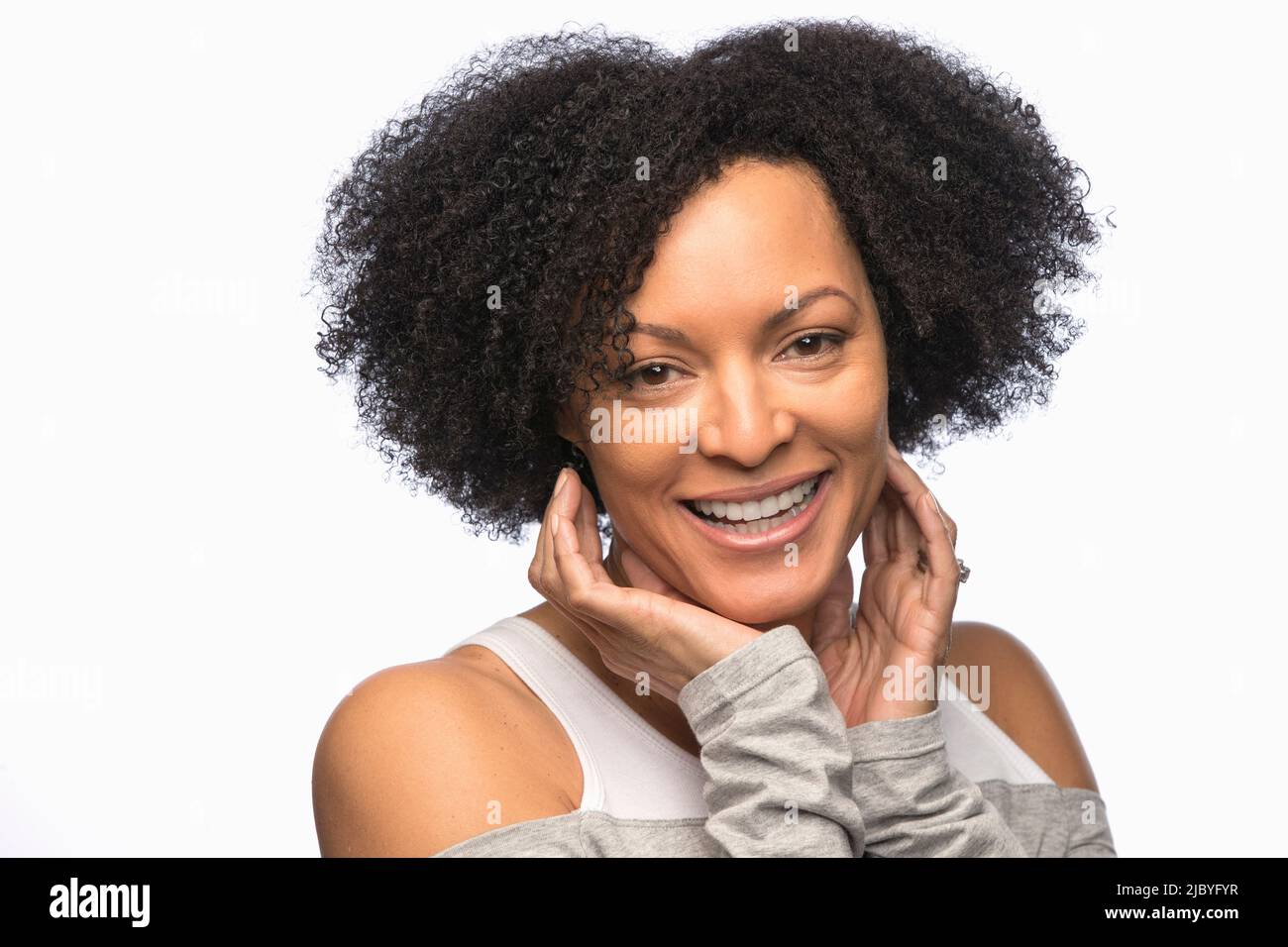 African woman face ear hi-res stock photography and images - Alamy