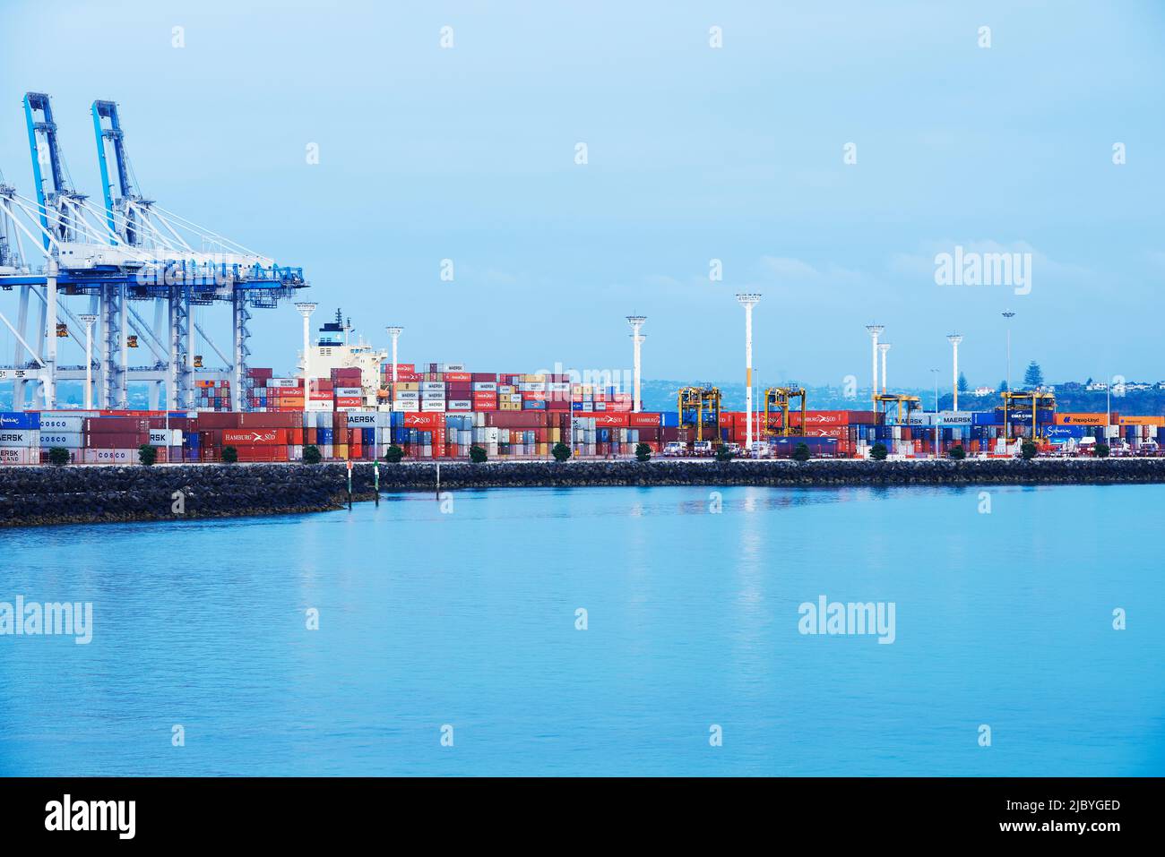 Shipping containers stacked containers ready for loading hi-res stock ...