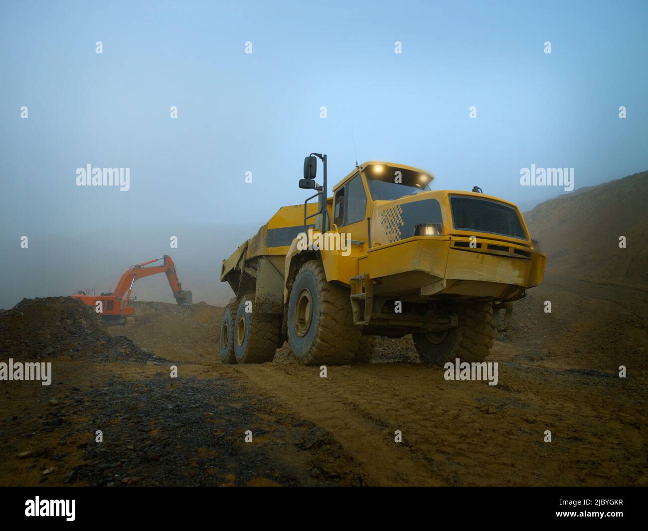 Vehicles working in quarry in hi-res stock photography and images - Alamy