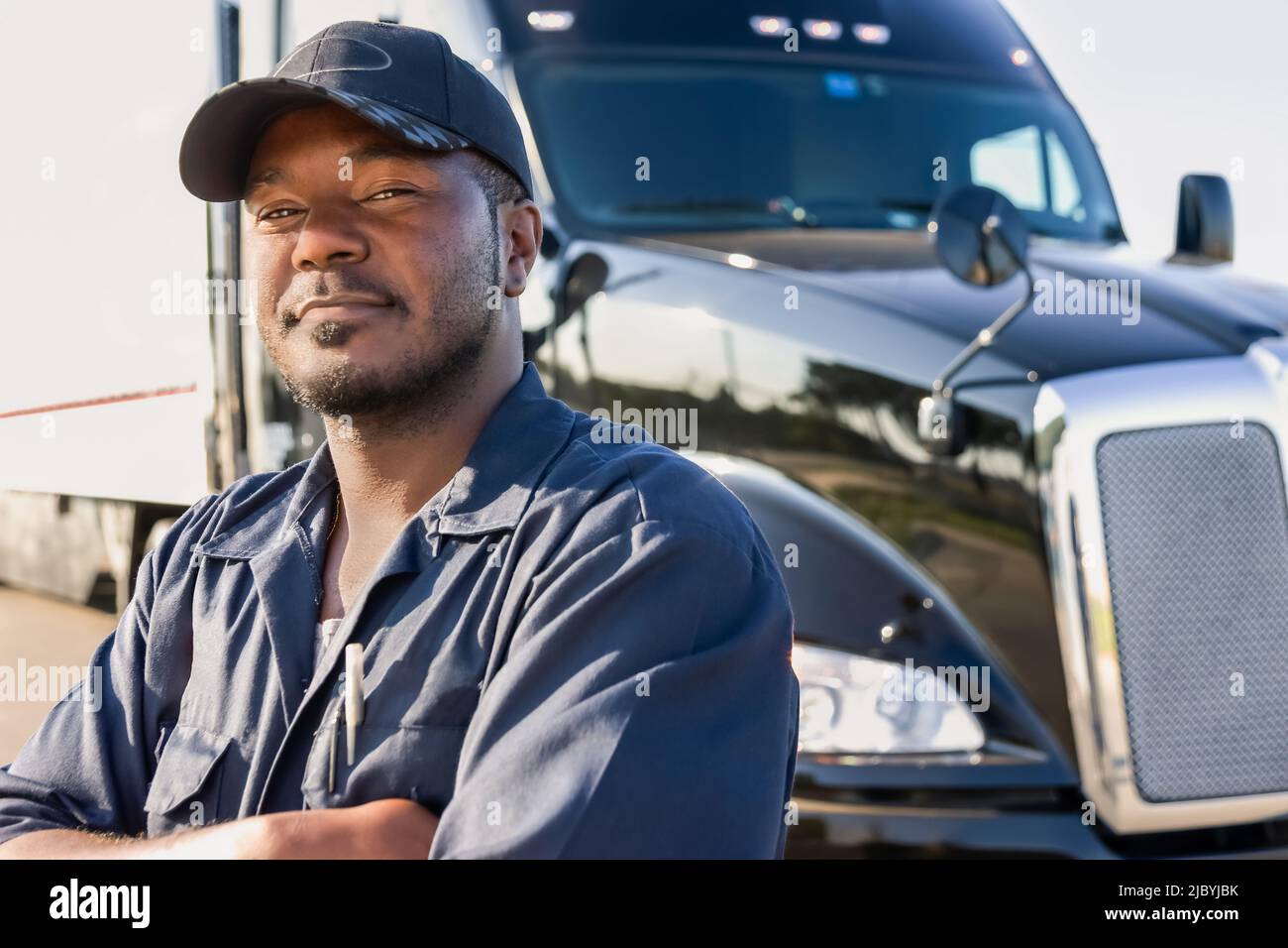 African american truck driver posing hi-res stock photography and ...