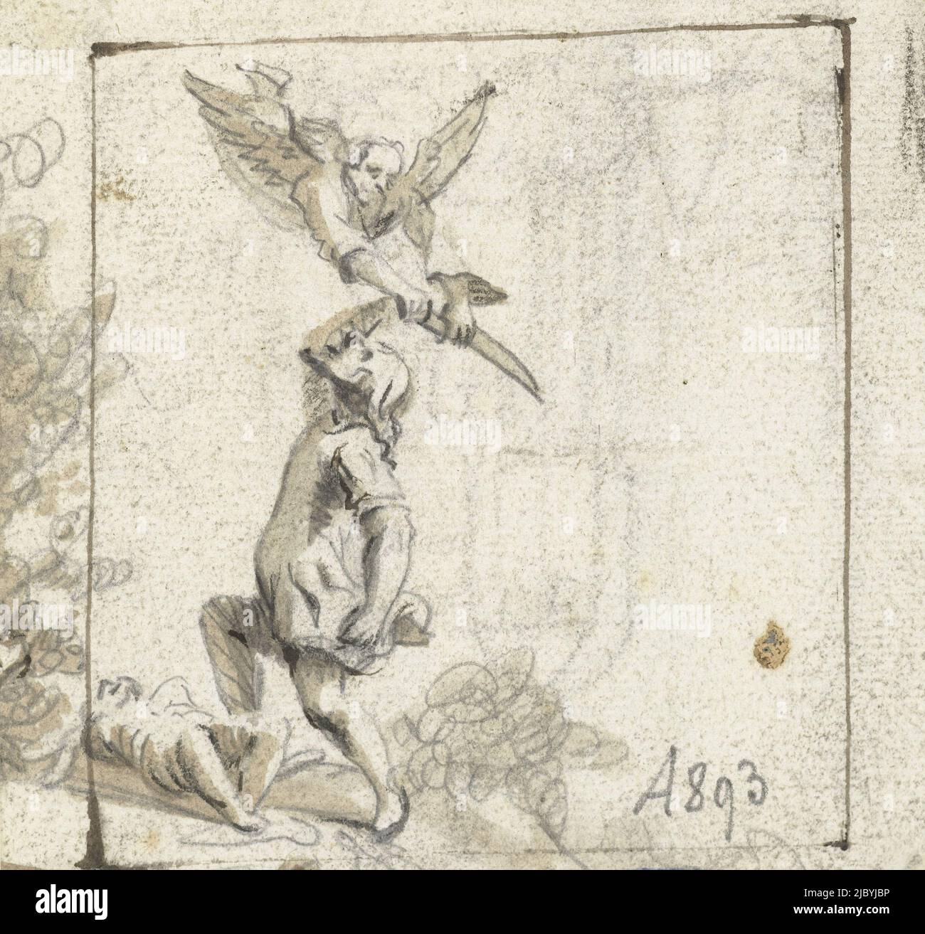 Abraham sacrifices Isaac, in square, Harmen ter Borch, 1651, Abraham ...