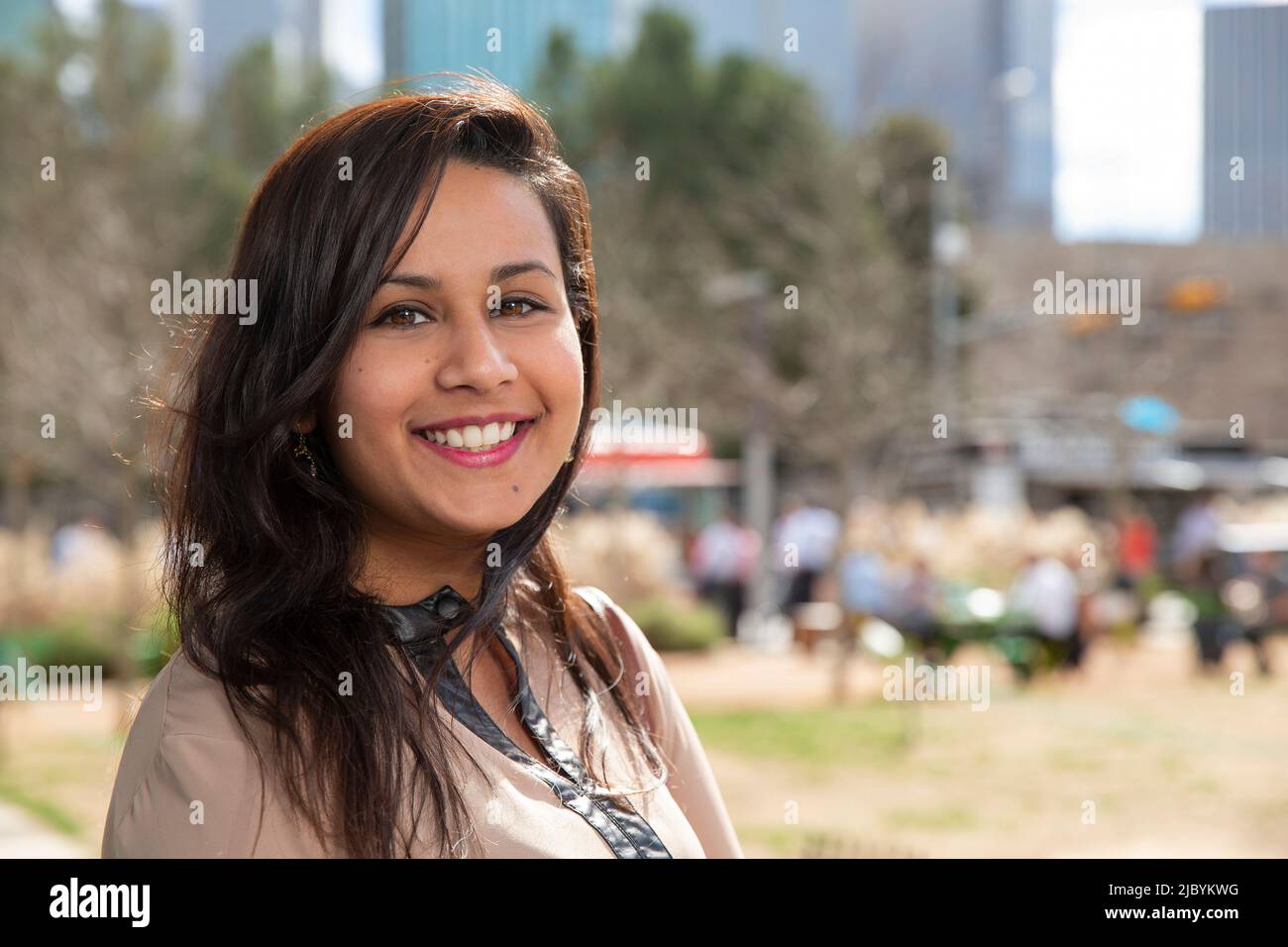 Looking up towards smiling face hi-res stock photography and images - Alamy