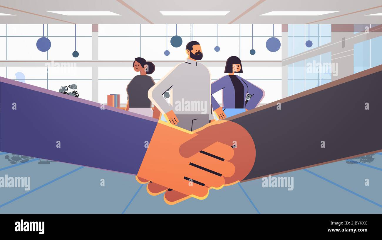 businesspeople shaking hands with each other handshake successful deal agreement partnership ...