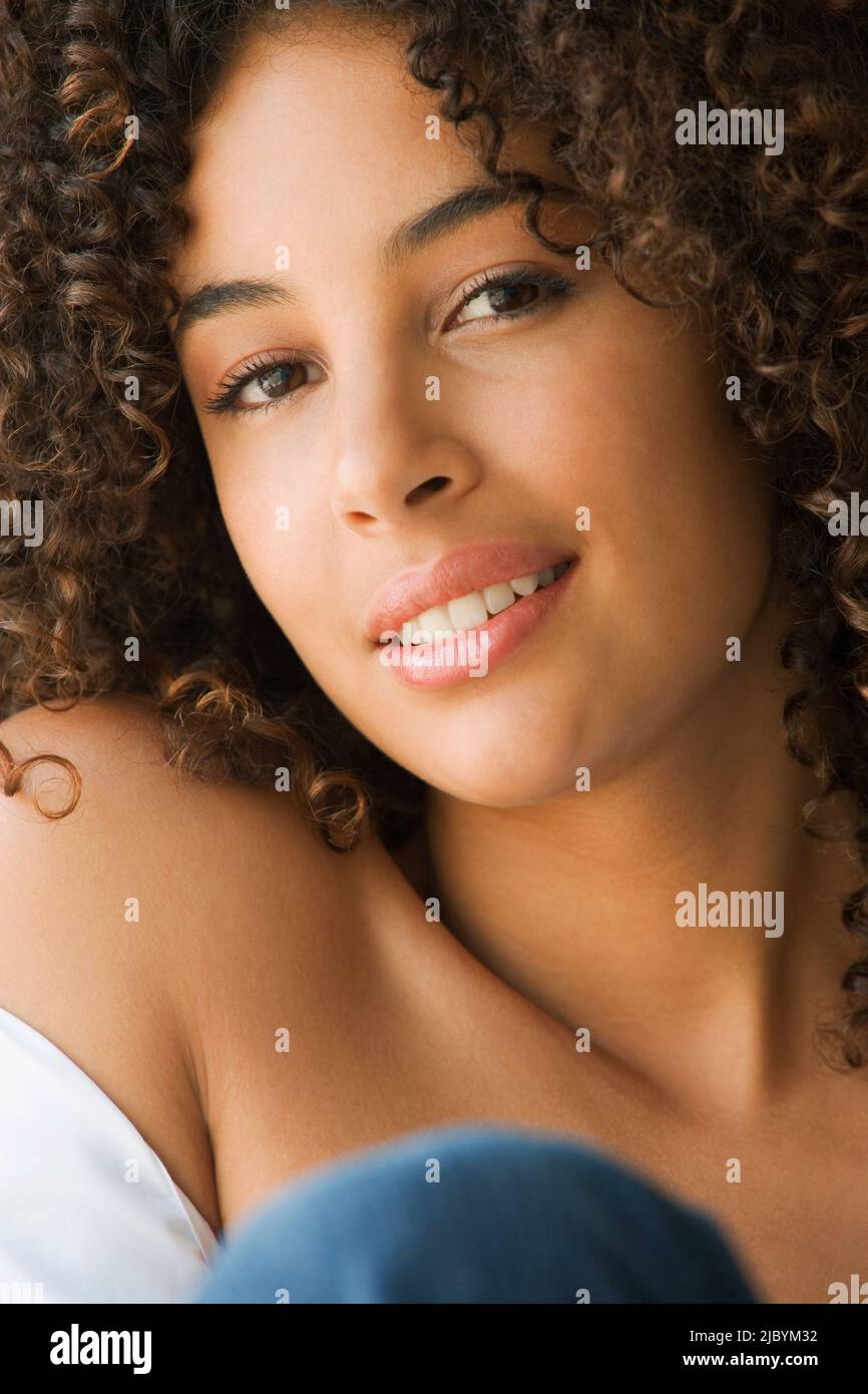 Mixed race woman smiling Stock Photo - Alamy