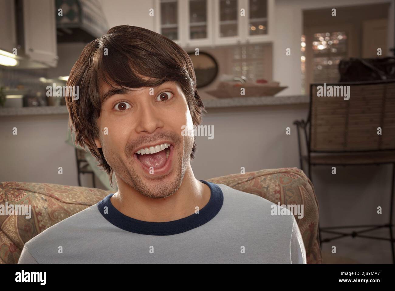 Cheerful mixed race guy making hi-res stock photography and images - Alamy