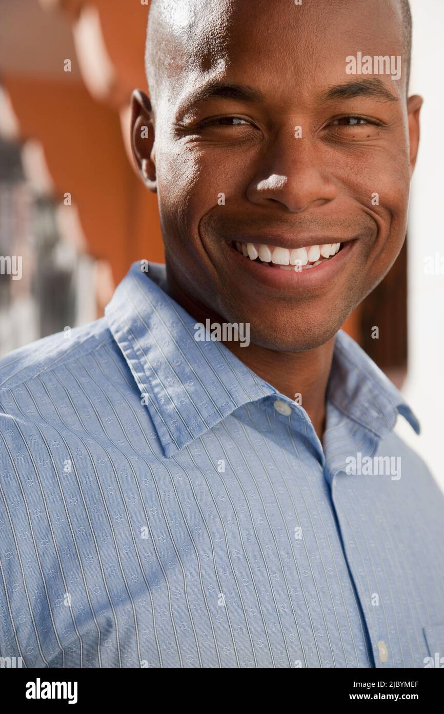 Smiling Black man Stock Photo - Alamy