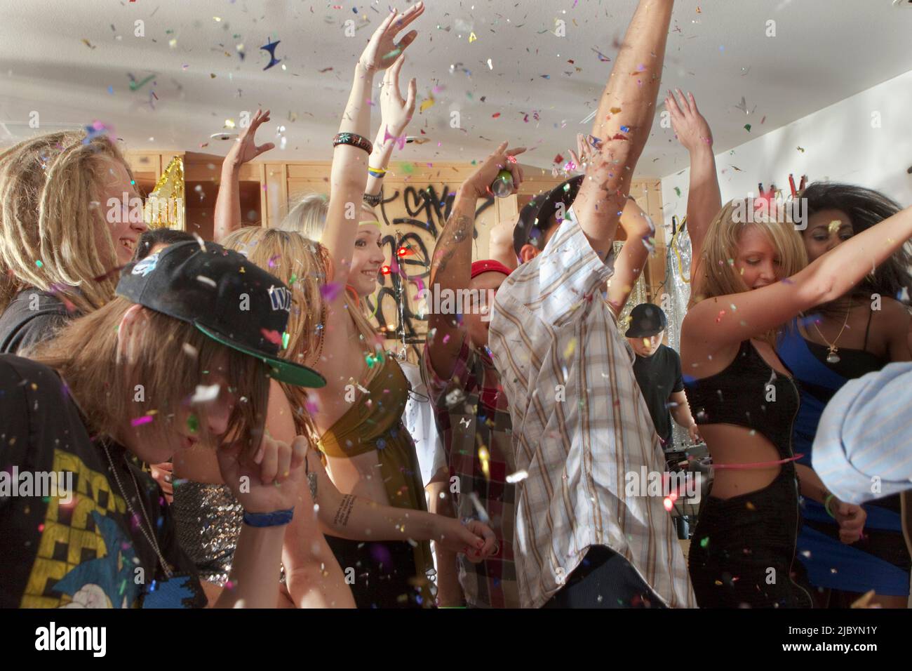 Friends dancing at party Stock Photo - Alamy