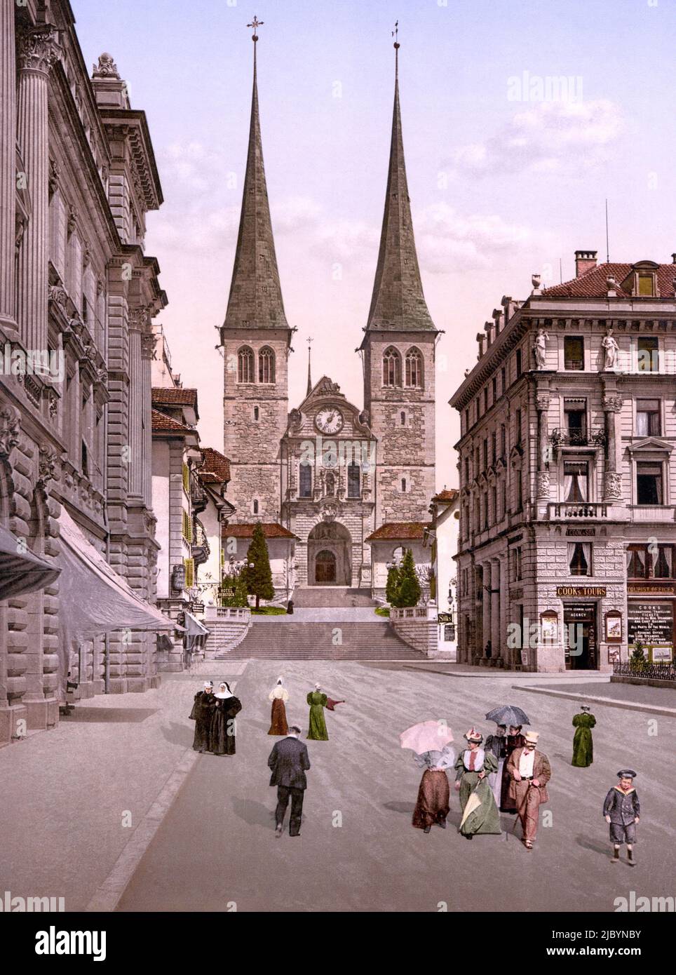 Church of St. Leodegar, Lucerne, Switzerland 1890 Stock Photo - Alamy