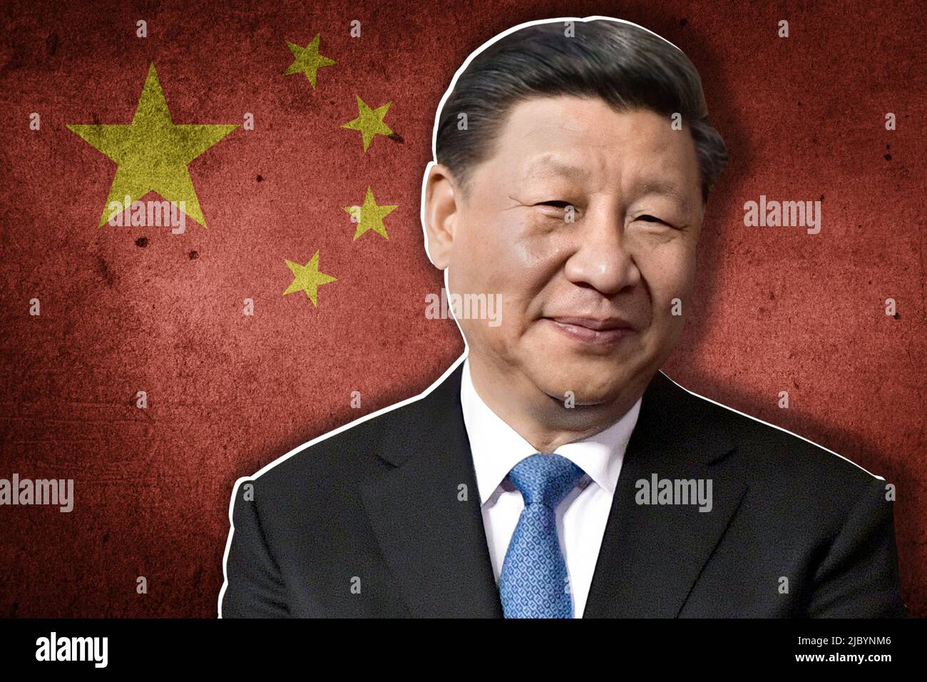 Xi Jinping and the Chinese flag Stock Photo - Alamy