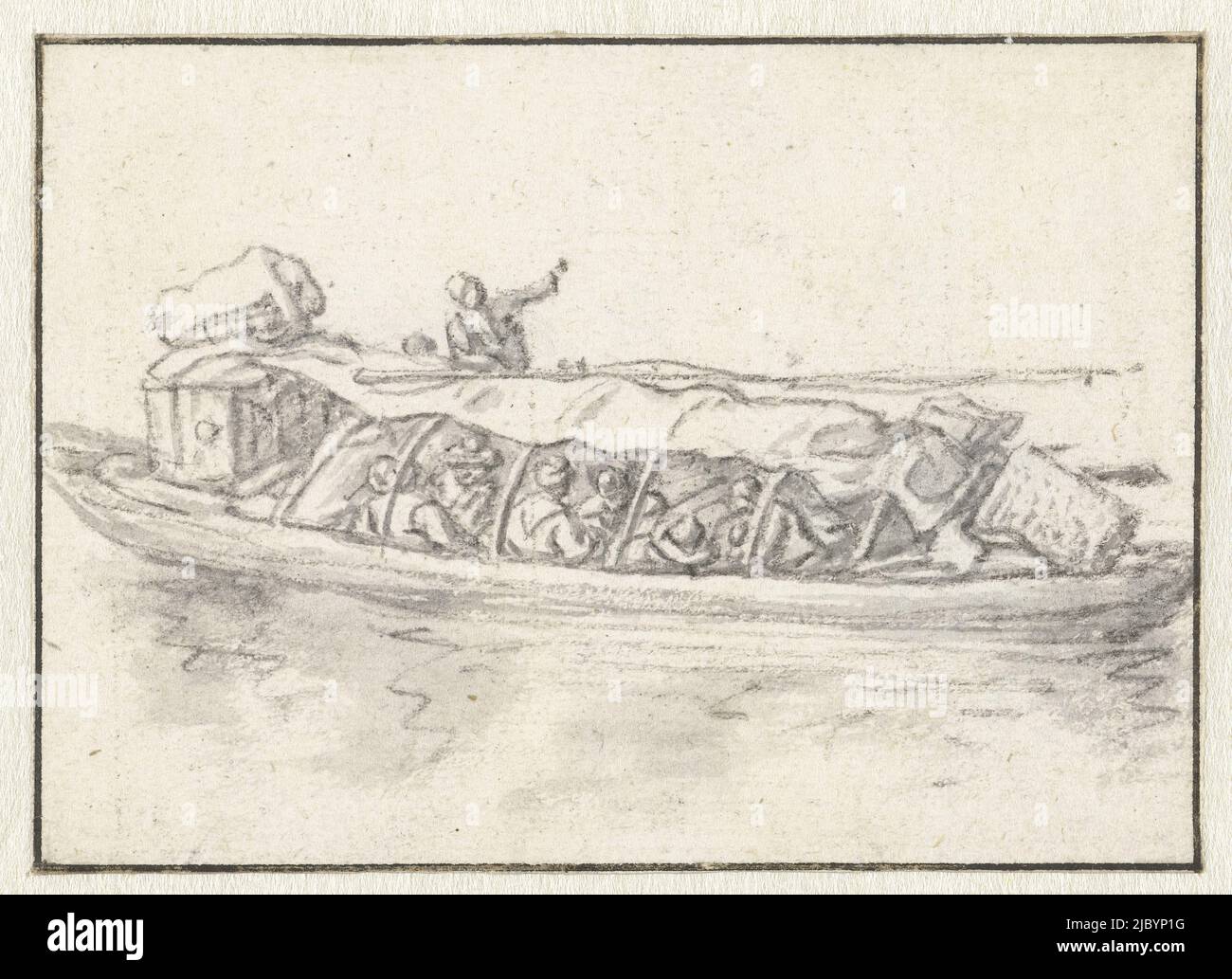 Covered barge with many persons, Herman Saftleven, 1619 - 1685 ...