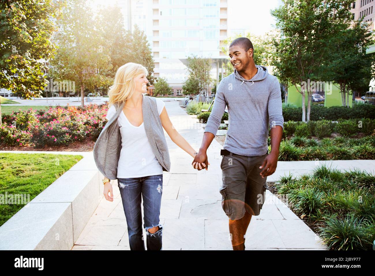 Women walking side profile sidewalk day adult hi-res stock photography ...