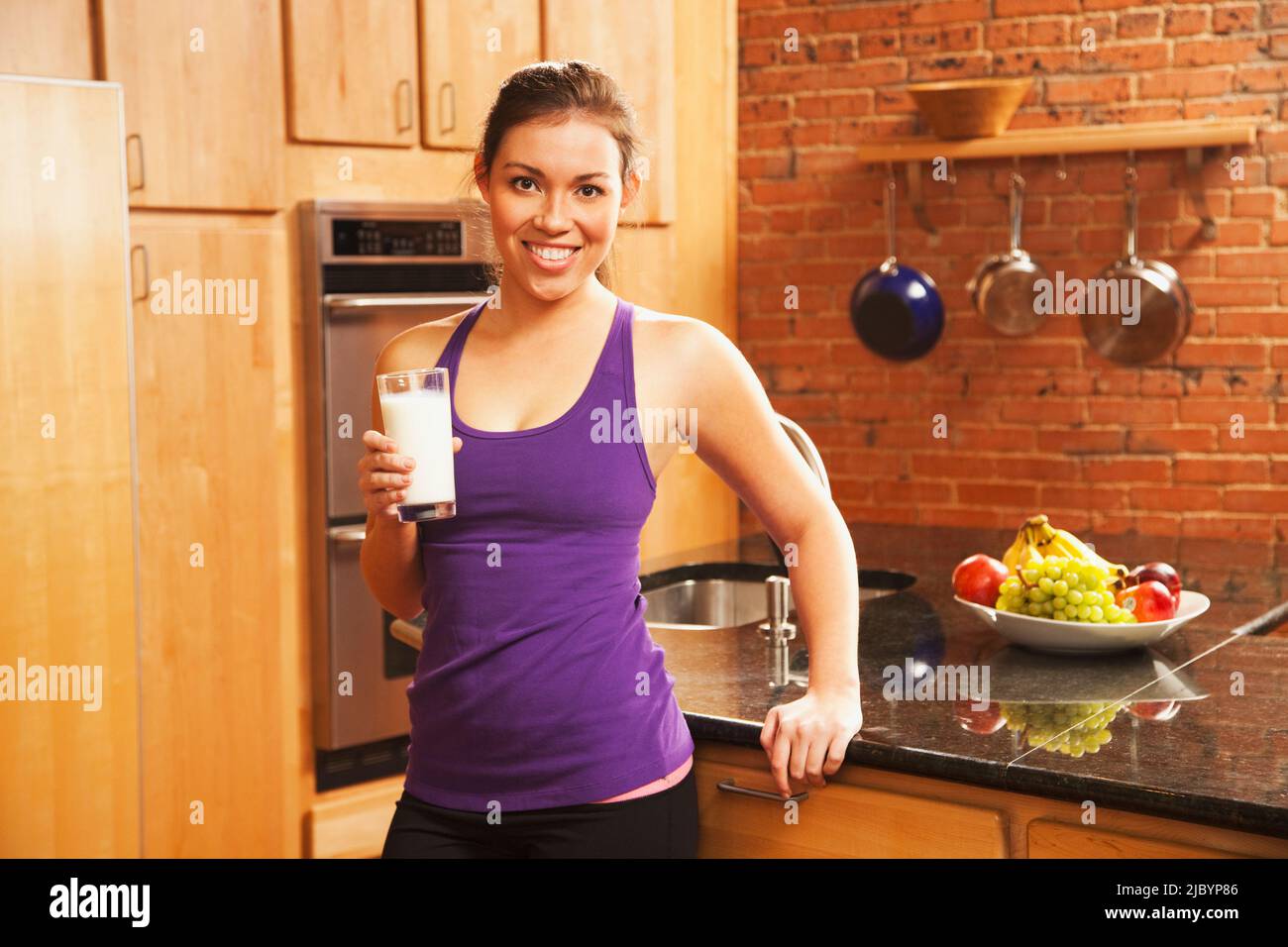 Woman standing leaning counter exercise hi-res stock photography and ...
