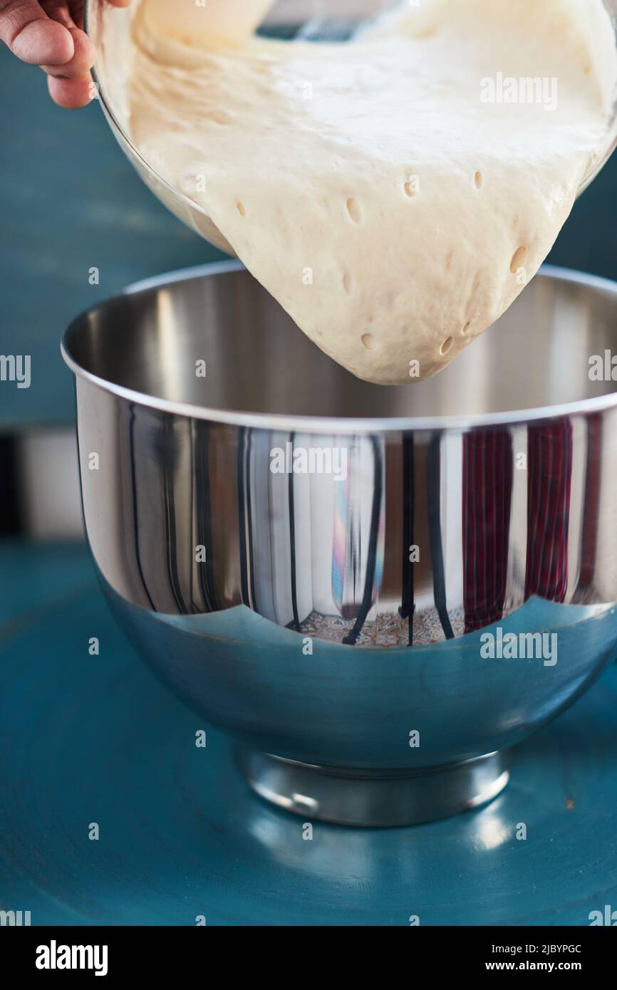 The process of making wheat bread at home. Sourdough for bread before ...