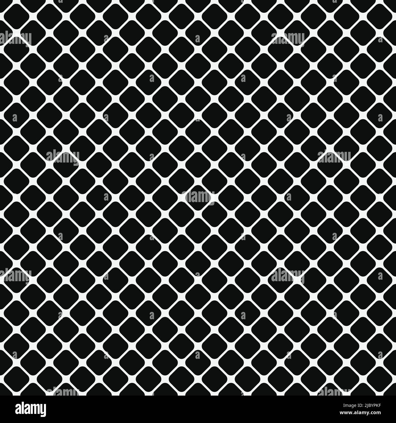 Seamless monochrome rounded diagonal squares pattern background. Vector illustration. Perfect ...