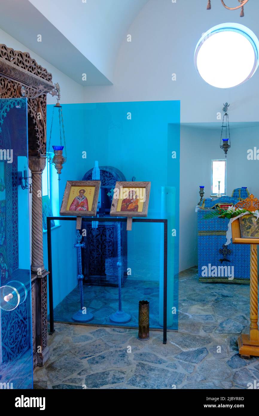 inside a small greek church in Crete Stock Photo - Alamy