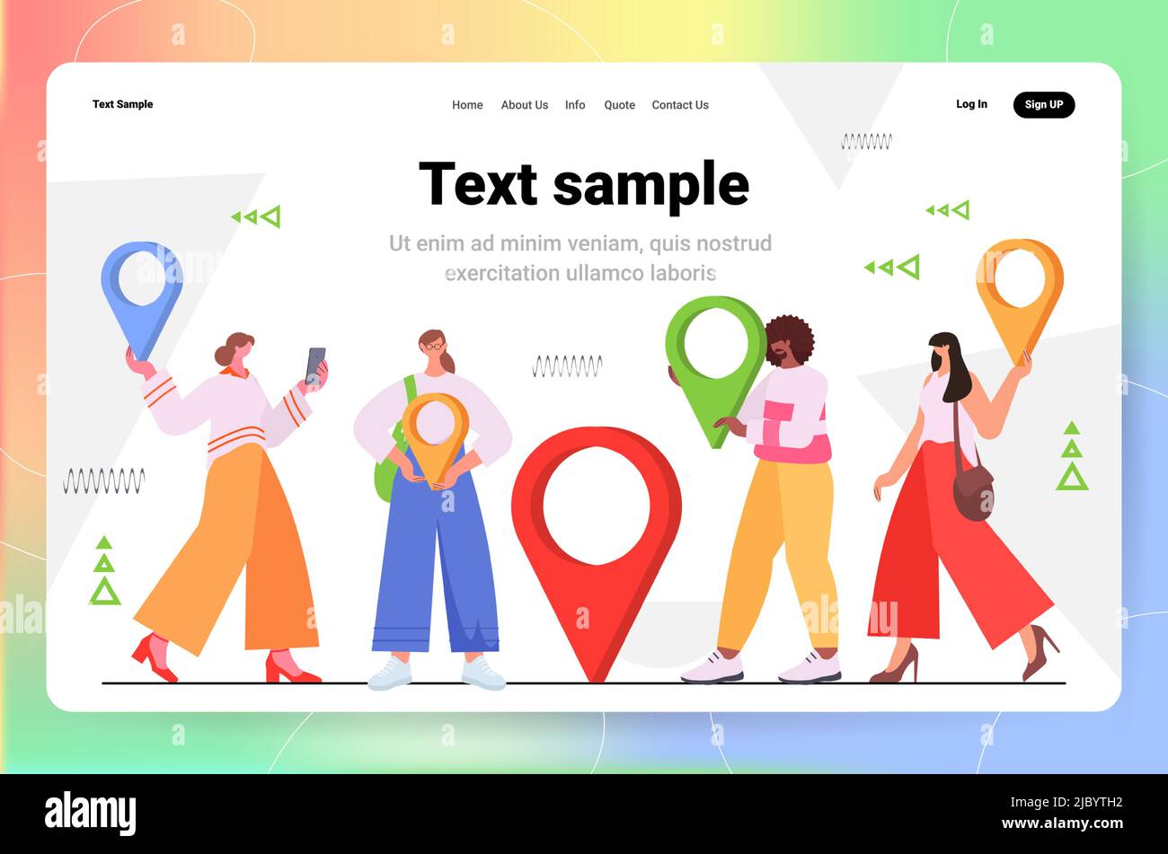 people using online navigation app on digital devices man woman ...