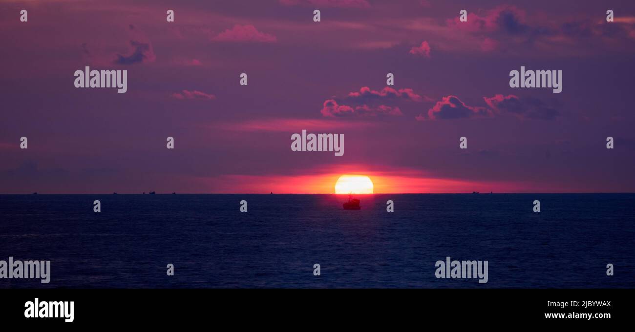 Sunset at Phu Quoc island. Phu Quoc is a beautiful island with crystal ...