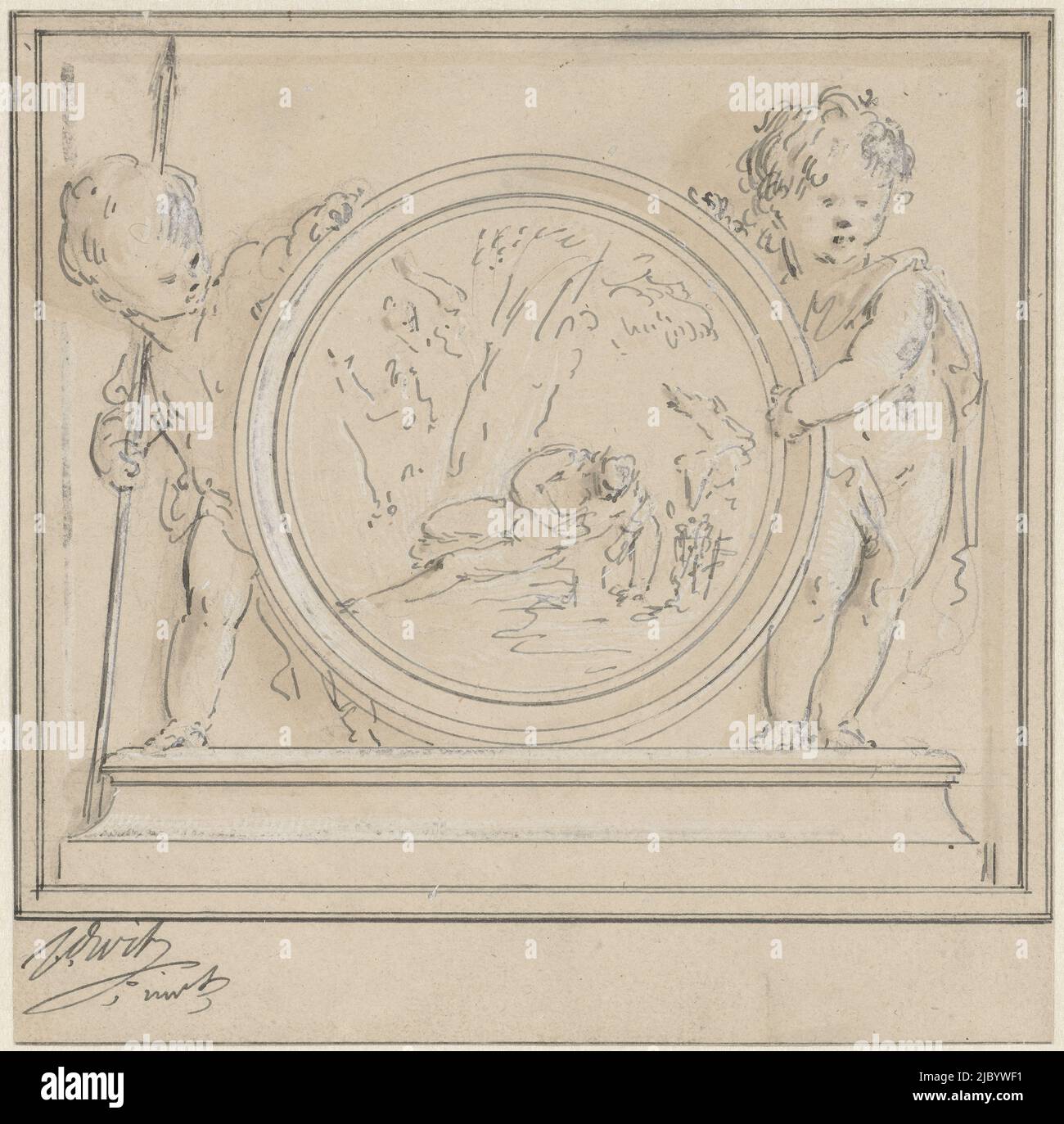 Narcissus And Echo Drawing